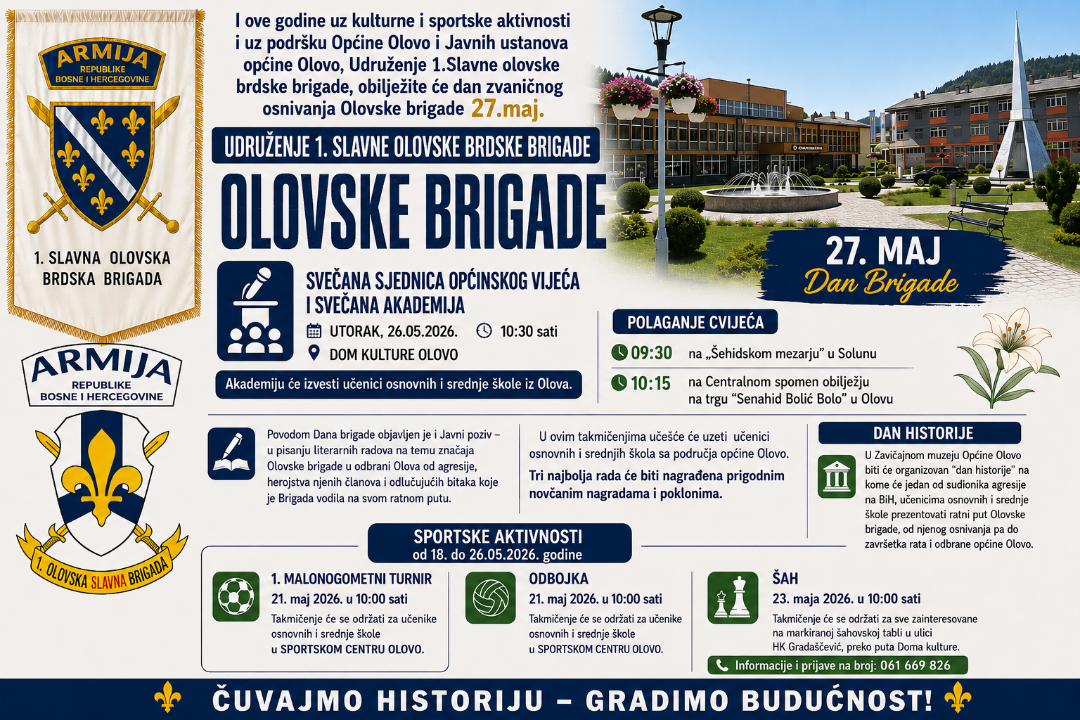 Program obilježavanja 27.maja Dana “1.Slavne Olovske brdske brigade ...